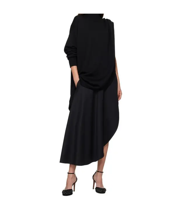 Alaïa Fluid Asymmetrical Midi Skirt