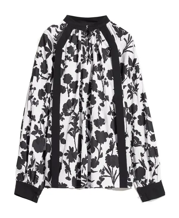 Max Mara Floral Print Silk Blend Top