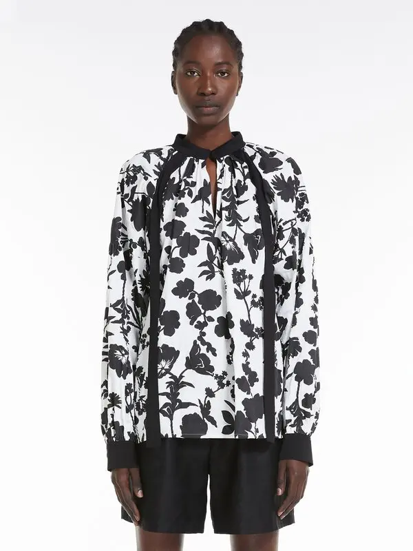 Max Mara Floral Print Silk Blend Top