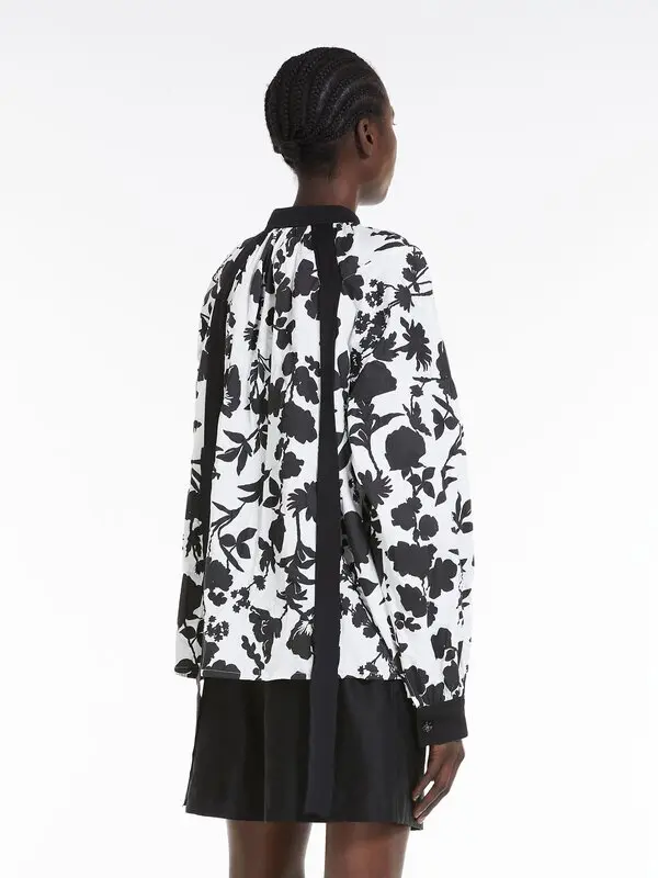 Max Mara Floral Print Silk Blend Top