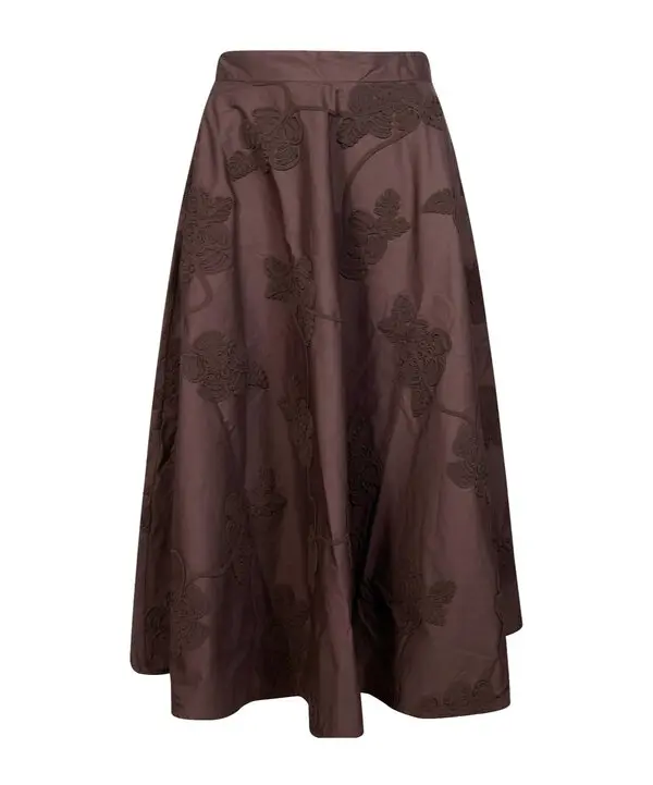 ROTATE BY BIRGER CHRISTENSEN Flower Midi Skirt - Black