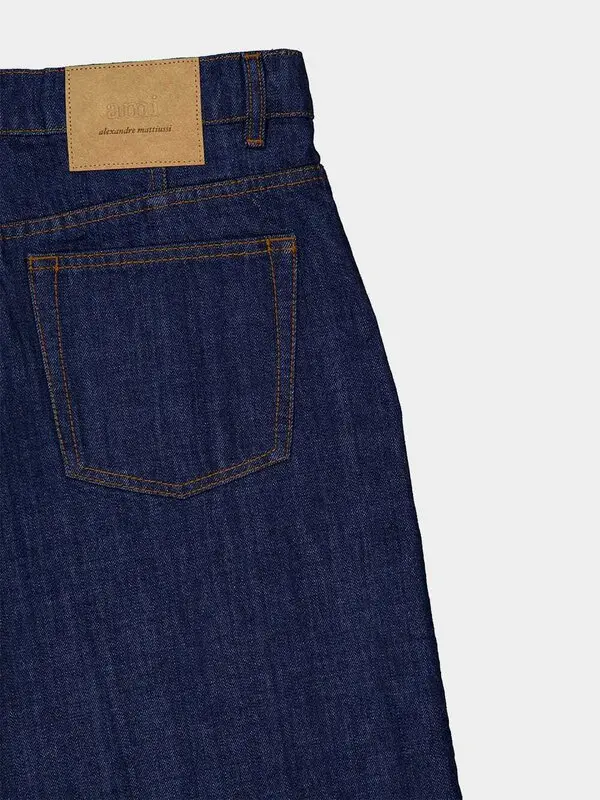 AMI Paris Logo Patch Denim Culottes