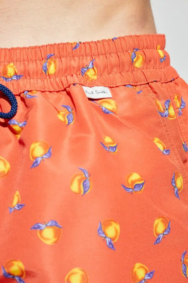 Paul Smith Peach Print Drawstring Swim Shorts