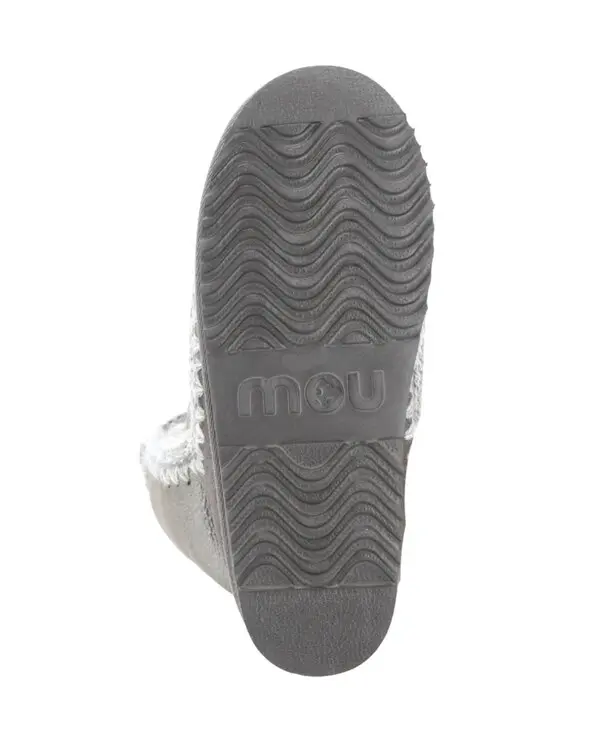 Mou Eskimo 24 Metallic Boots With Whipstitch Trim - Gray