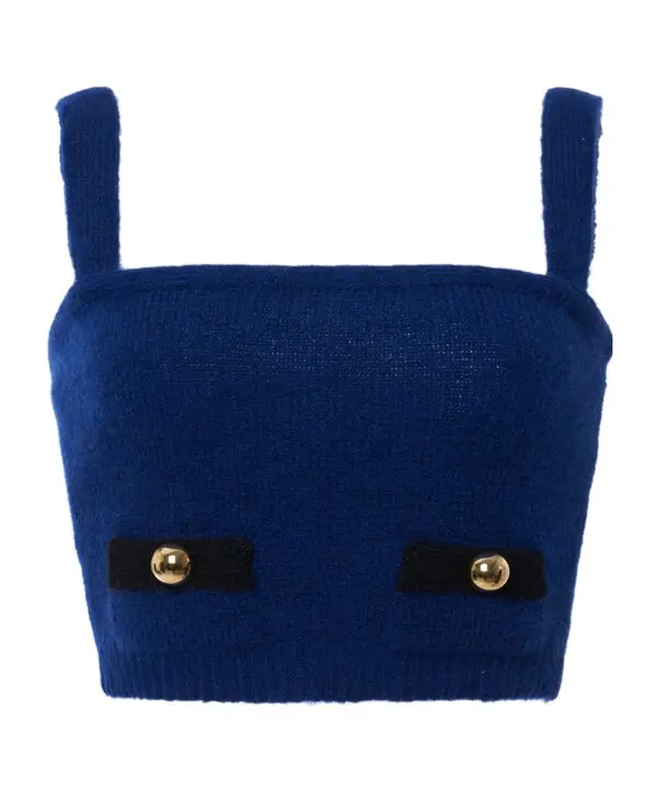 Alessandra Rich Knitted Tank Top - Bluette