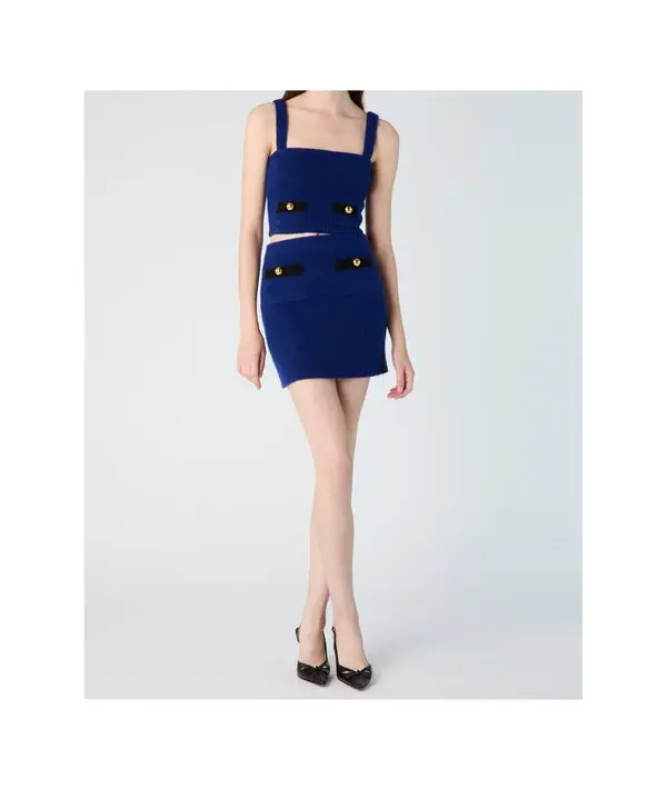 Alessandra Rich Knitted Tank Top - Bluette