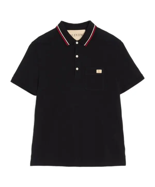 Valentino Garavani Logo Plaque Short-sleeved Polo Shirt