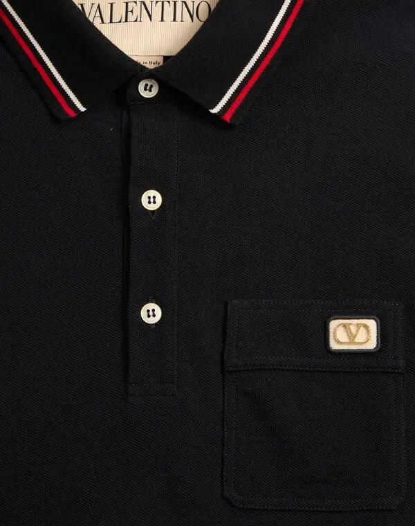 Valentino Garavani Logo Plaque Short-sleeved Polo Shirt