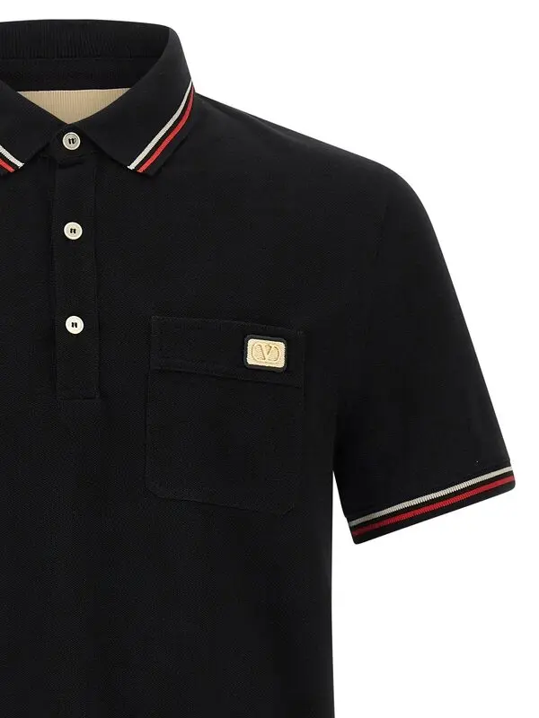 Valentino Garavani Logo Plaque Short-sleeved Polo Shirt