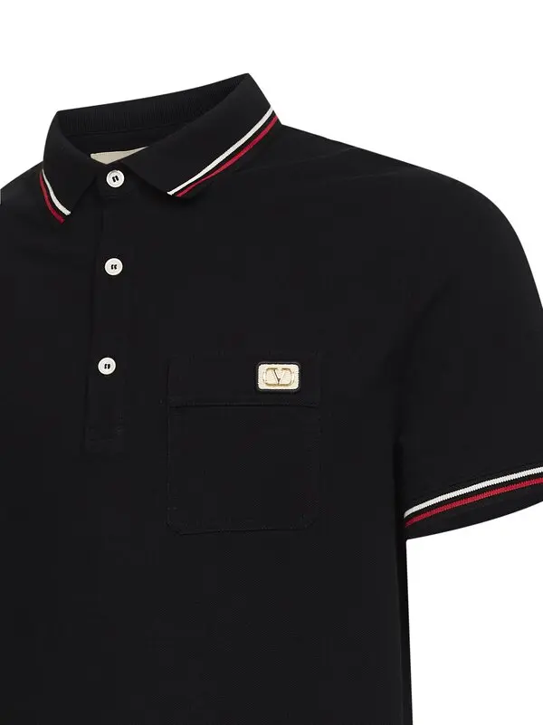 Valentino Garavani Logo Plaque Short-sleeved Polo Shirt
