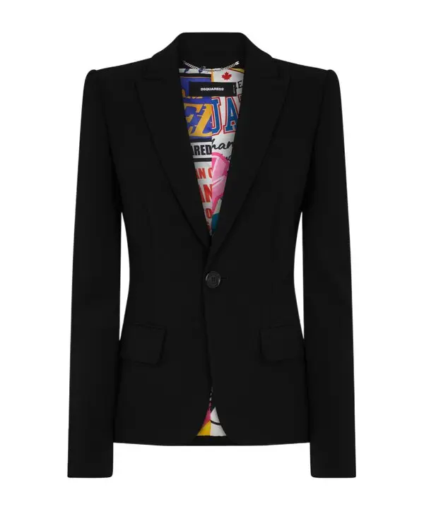Dsquared2 Single-breasted Blazer With Printed Lining