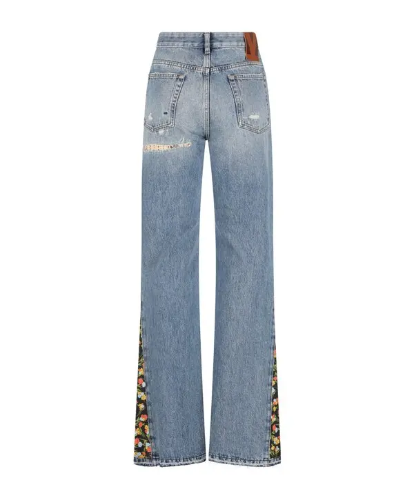Valentino Garavani Floral Panelled Flared Jeans