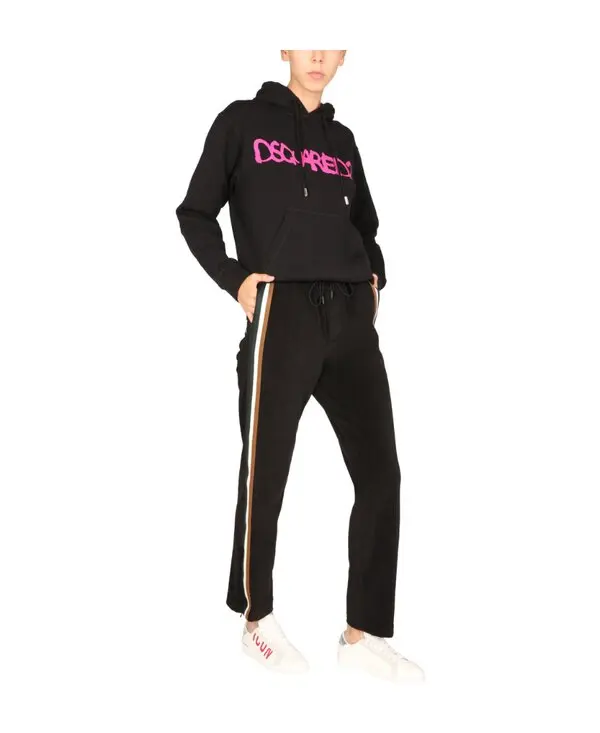 Dsquared2 Side Stripe Drawstring Corduroy Track Pants - Black
