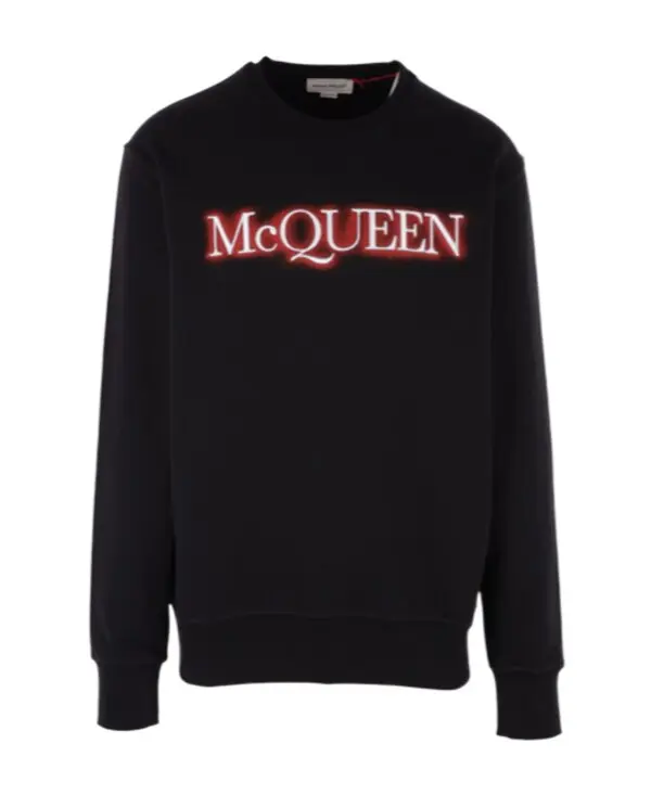 Alexander McQueen Logo Printed Crewneck Sweatshirt - Black