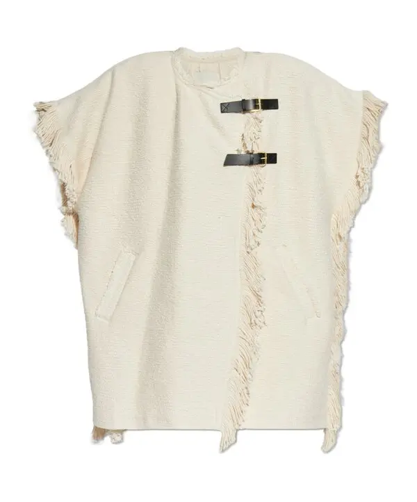 Isabel Marant Étoile Fringed Buckled Sleeveless Jacket - Cream