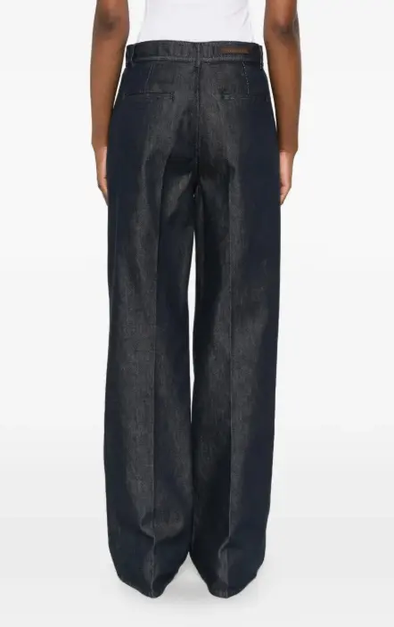 Max Mara Tailored Wide Leg Pants With Belt Loops - Black