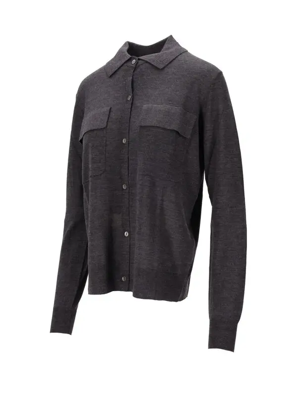 P.a.r.o.s.h Pocket Collared Cardigan - Dark Grey