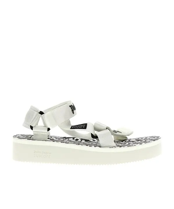 Palm Angels X Suicoke Depa Logo Printed Sandals - White
