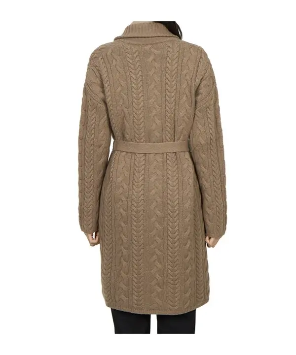 Max Mara Long-sleeved Cardigan With Waist Tie