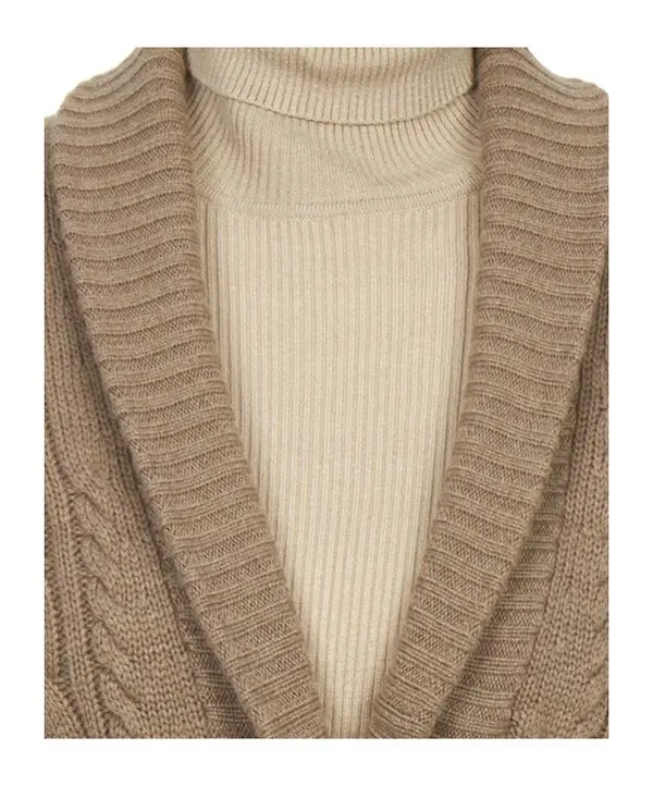 Max Mara Long-sleeved Cardigan With Waist Tie