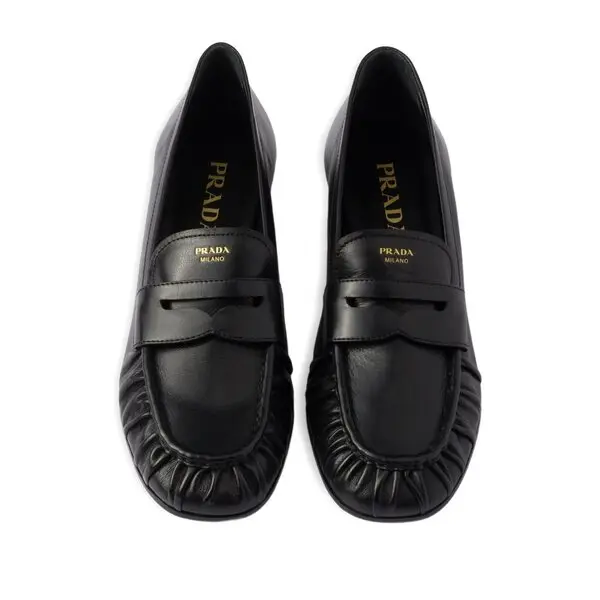 Prada Leather Loafers - Black