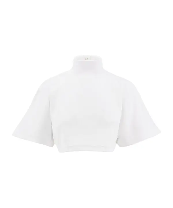 Alaïa Short-sleeved Cropped T-shirt - White
