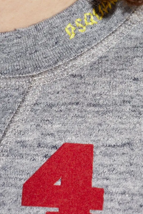 Dsquared2 Slogan Printed Crewneck Distressed Sweatshirt