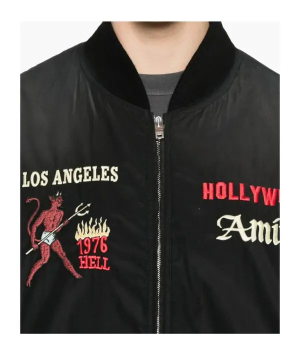 Amiri Zip-up Embellished Bomber Jacket - Black