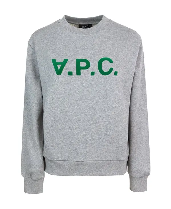 A.p.c. Logo Printed Crewneck Sweatshirt - Gray