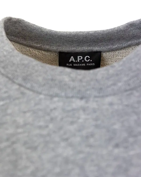 A.p.c. Logo Printed Crewneck Sweatshirt - Gray