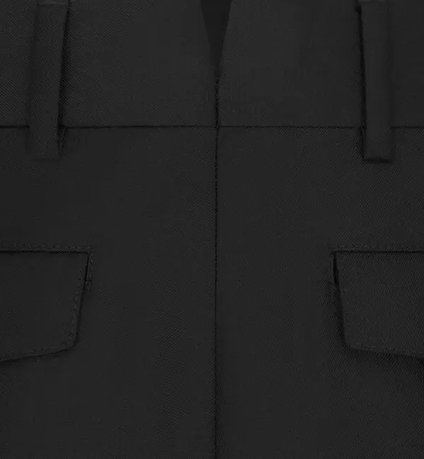 Dior Pleated Straight Leg Trousers - Black