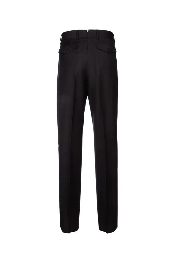 Dior Pleated Straight Leg Trousers - Black