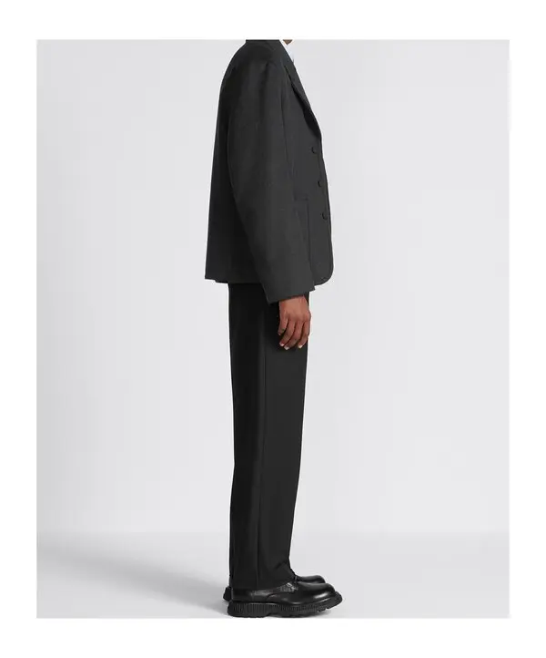 Dior Pleated Straight Leg Trousers - Black