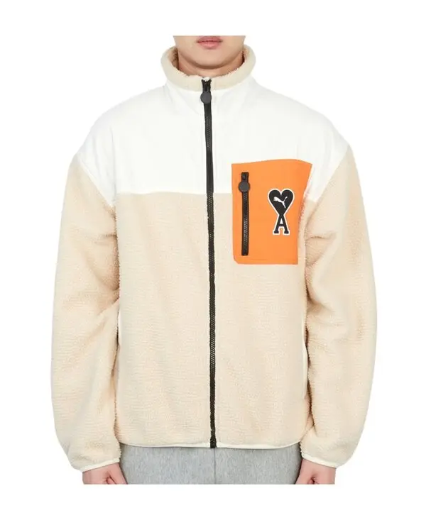 Ami X Puma Zip-up Long Sleeve Jacket - Nude