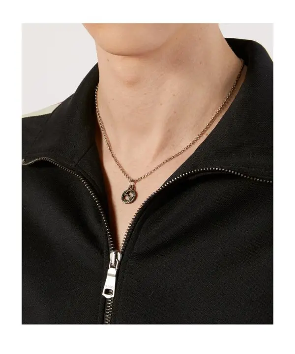 Gucci Sterling Silver Interlocking G Pendant Necklace - Gray