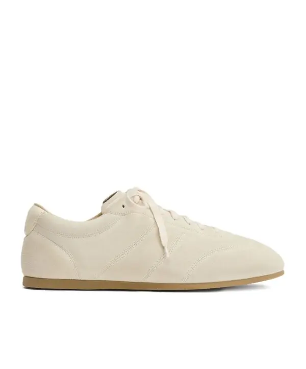 LEMAIRE Quilted Suede Low-top Sneakers - Ivory