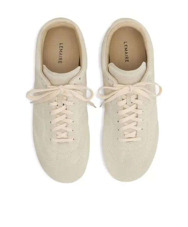 LEMAIRE Quilted Suede Low-top Sneakers - Ivory