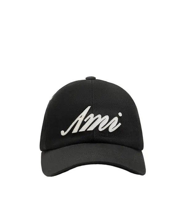 Ami Baseball Cap With Felt Logo - Black