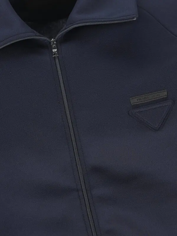 Prada Logo Detailed Zipped Sweatshirt