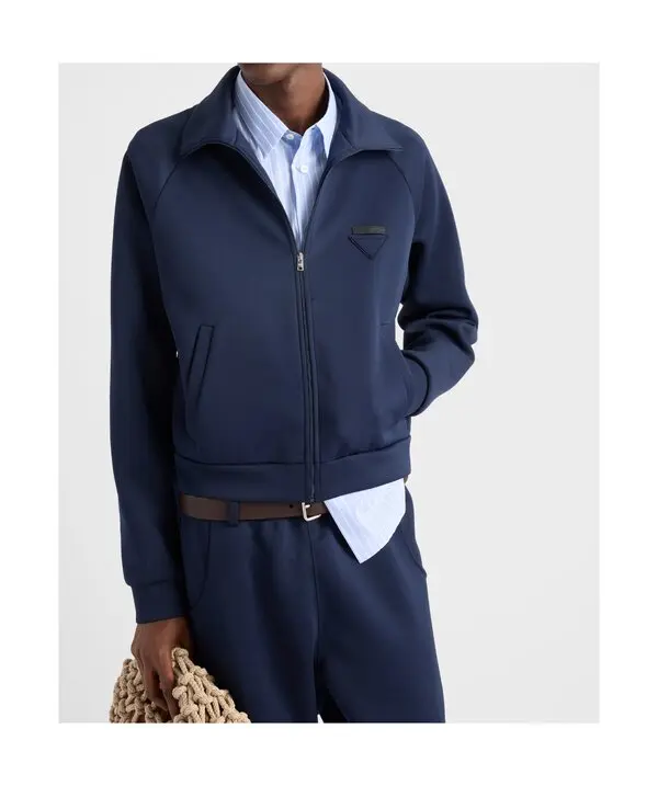 Prada Logo Detailed Zipped Sweatshirt