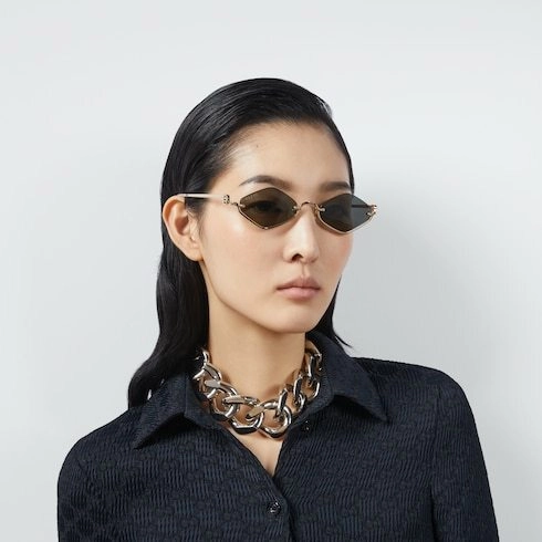 Gucci Geometric Frame Sunglasses - Black
