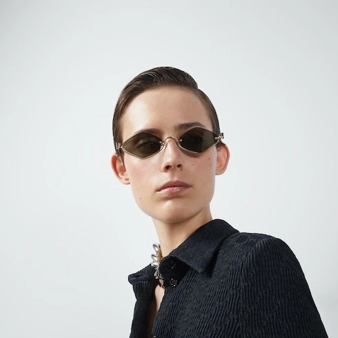 Gucci Geometric Frame Sunglasses - Black