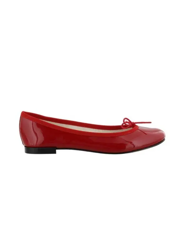 Repetto Round Toe Ballet Flats With Lace Detail - Red