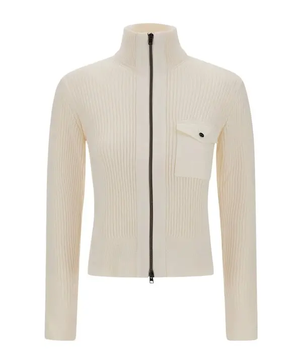 Herno Ribbed-knit Cardigan - Nude
