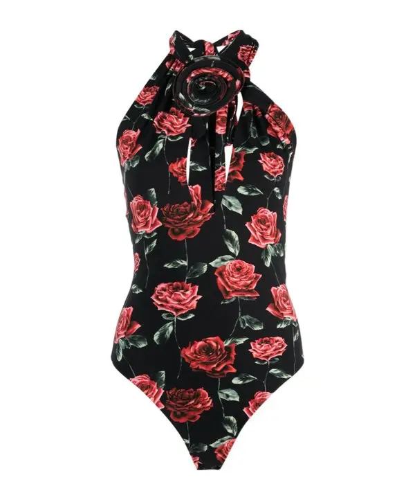 Magda Butrym Halter Neck Sleeveless Jumpsuit With Brooch Detail - Black