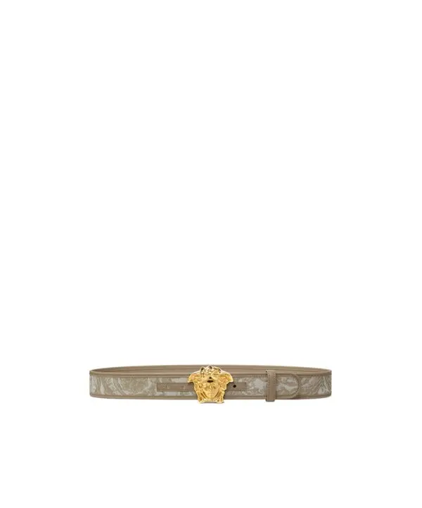 Versace Barocco La Medusa Leather Belt - Brown