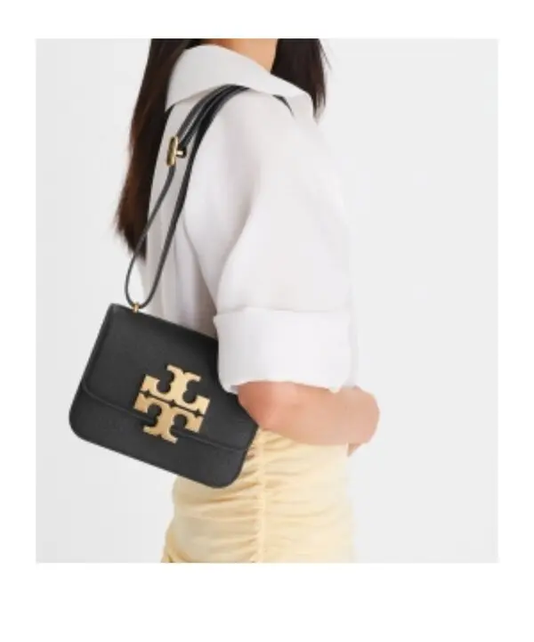 Tory Burch Eleonor Logo Plaque Small Shoulder Bag - Black