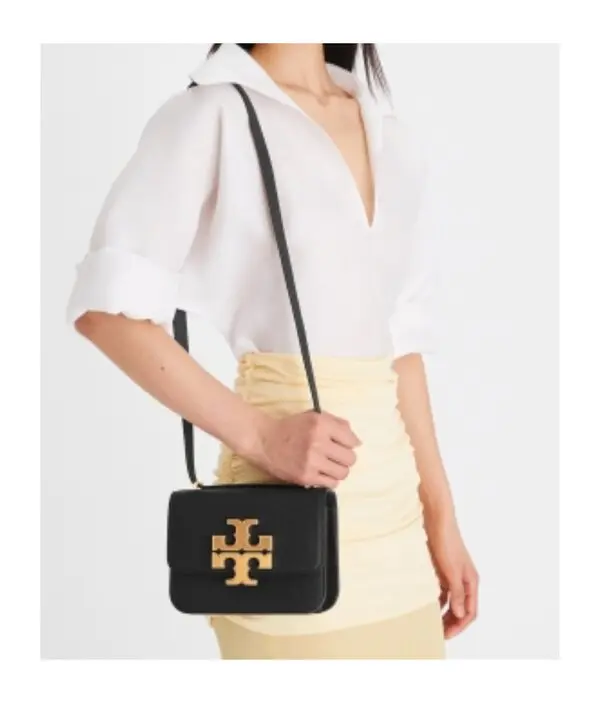 Tory Burch Eleonor Logo Plaque Small Shoulder Bag - Black