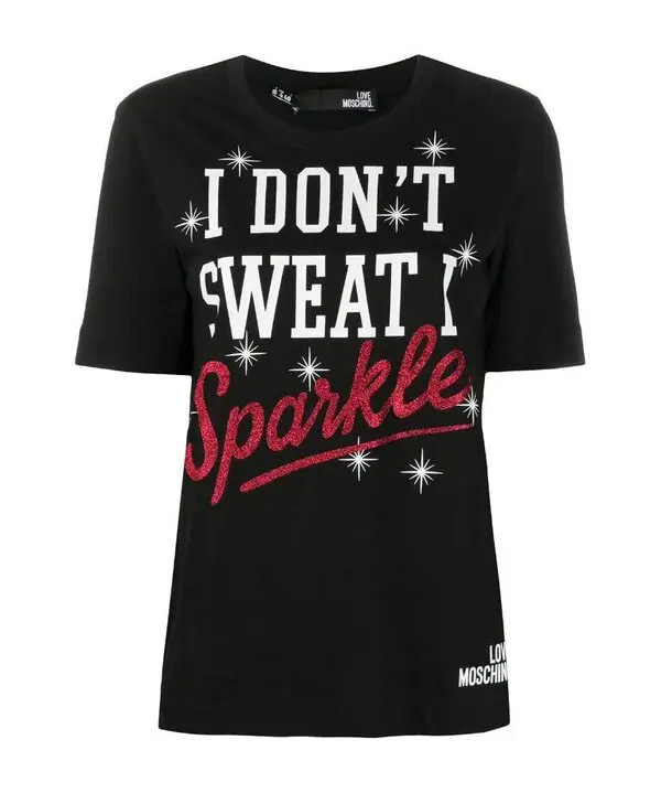 Moschino Slogan Print T-shirt - Black