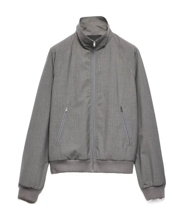 Prada High-neck Zipped Jacket - Grey